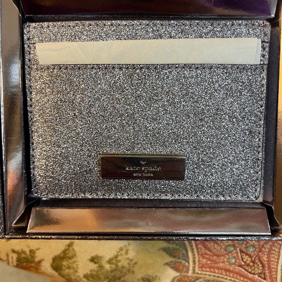 kate spade | Accessories | Kate Spade Silver Glitter Card Case | Poshmark